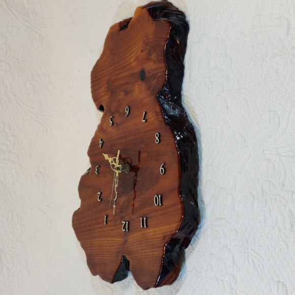 Wall Decor | Vintage Handcrafted Redwood Burl Wood Clock | Poshmark